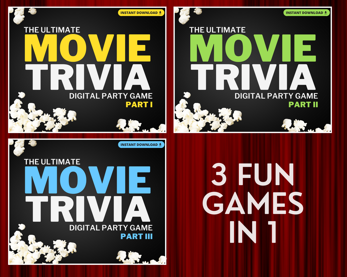 Movie Trivia Digital Game Bundle - 3 Games in 1 – Trivia Fox Games