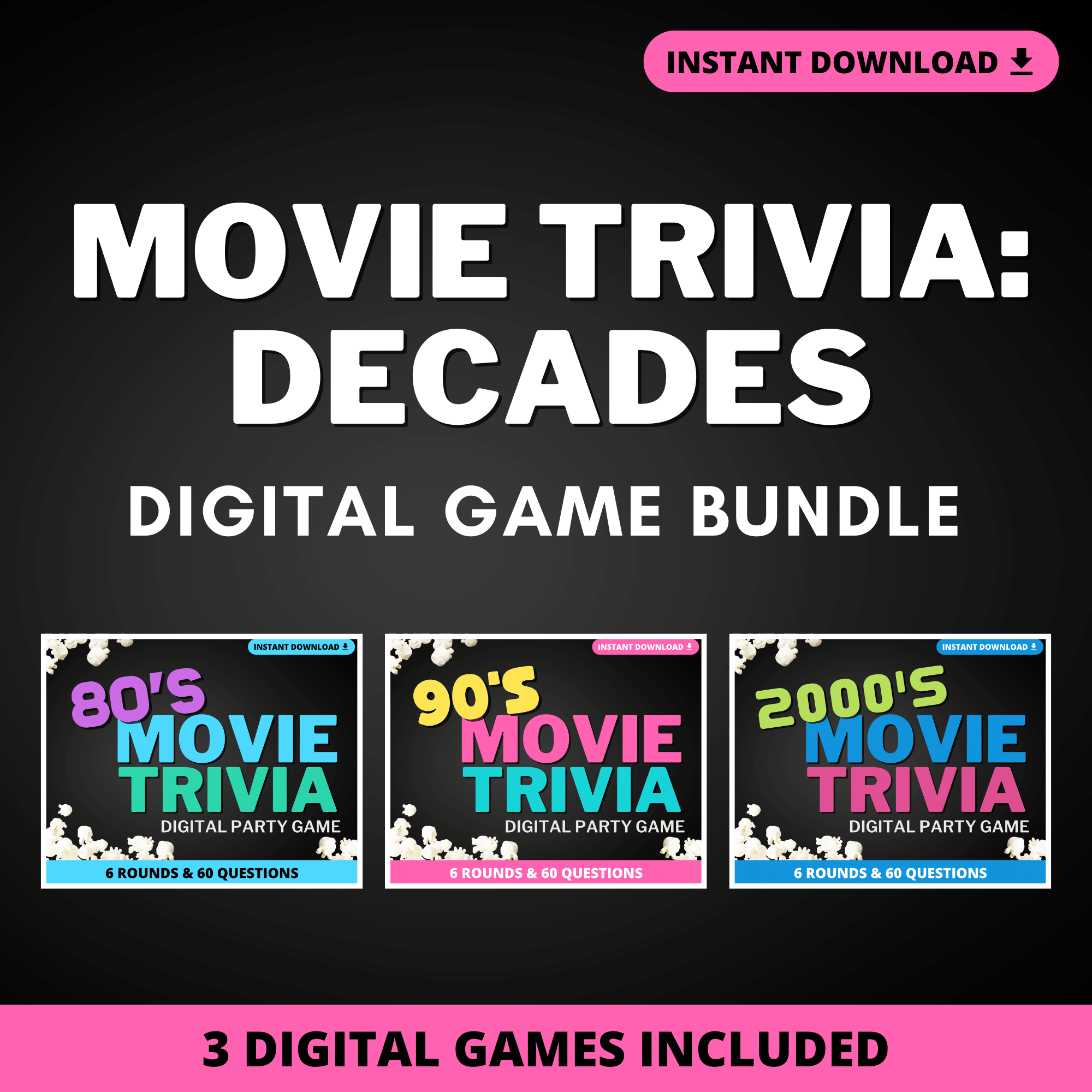 Movie Trivia Digital Game Bundle - Decade Edition – Trivia Fox Games