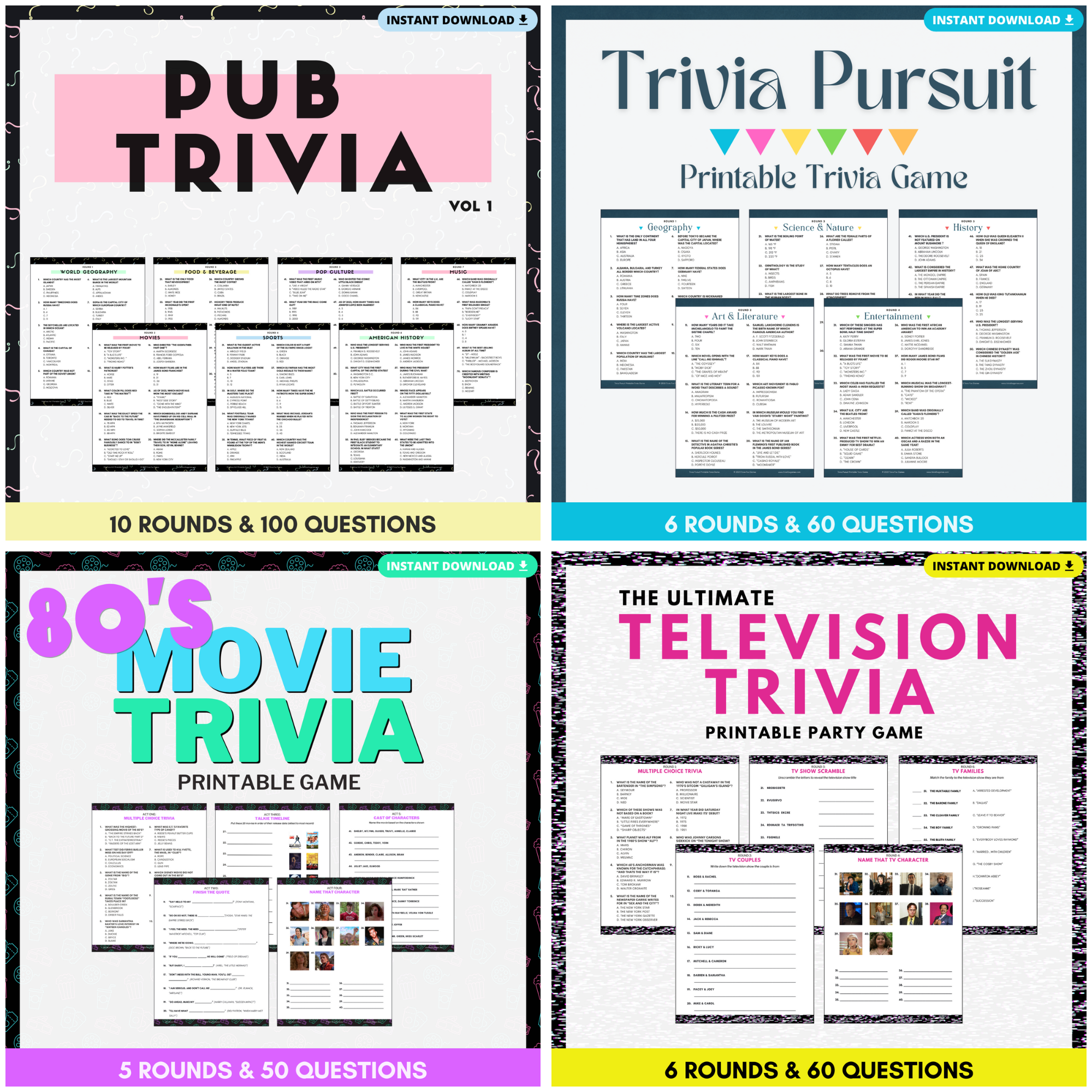 PRINTABLE TRIVIA GAMES – Trivia Fox Games