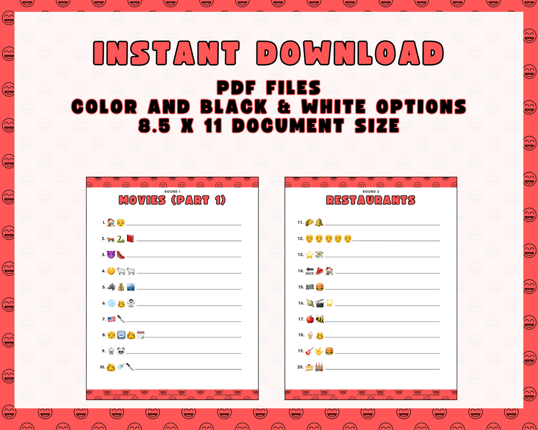 EMOJI PHRASE PRINTABLE TRIVIA GAME – Trivia Fox Games