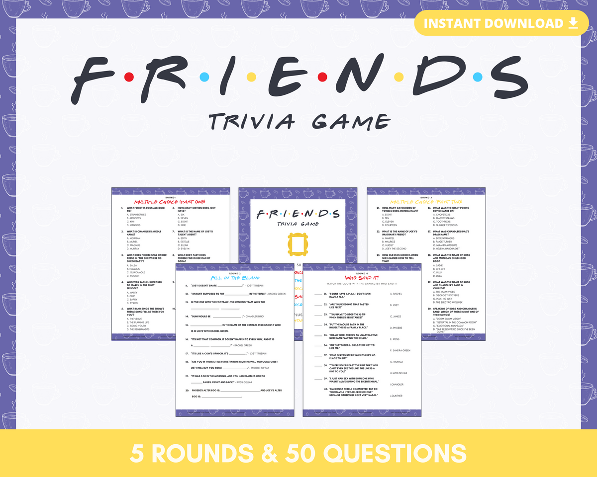 Friends Trivia Digital Party Game – Trivia Fox Games